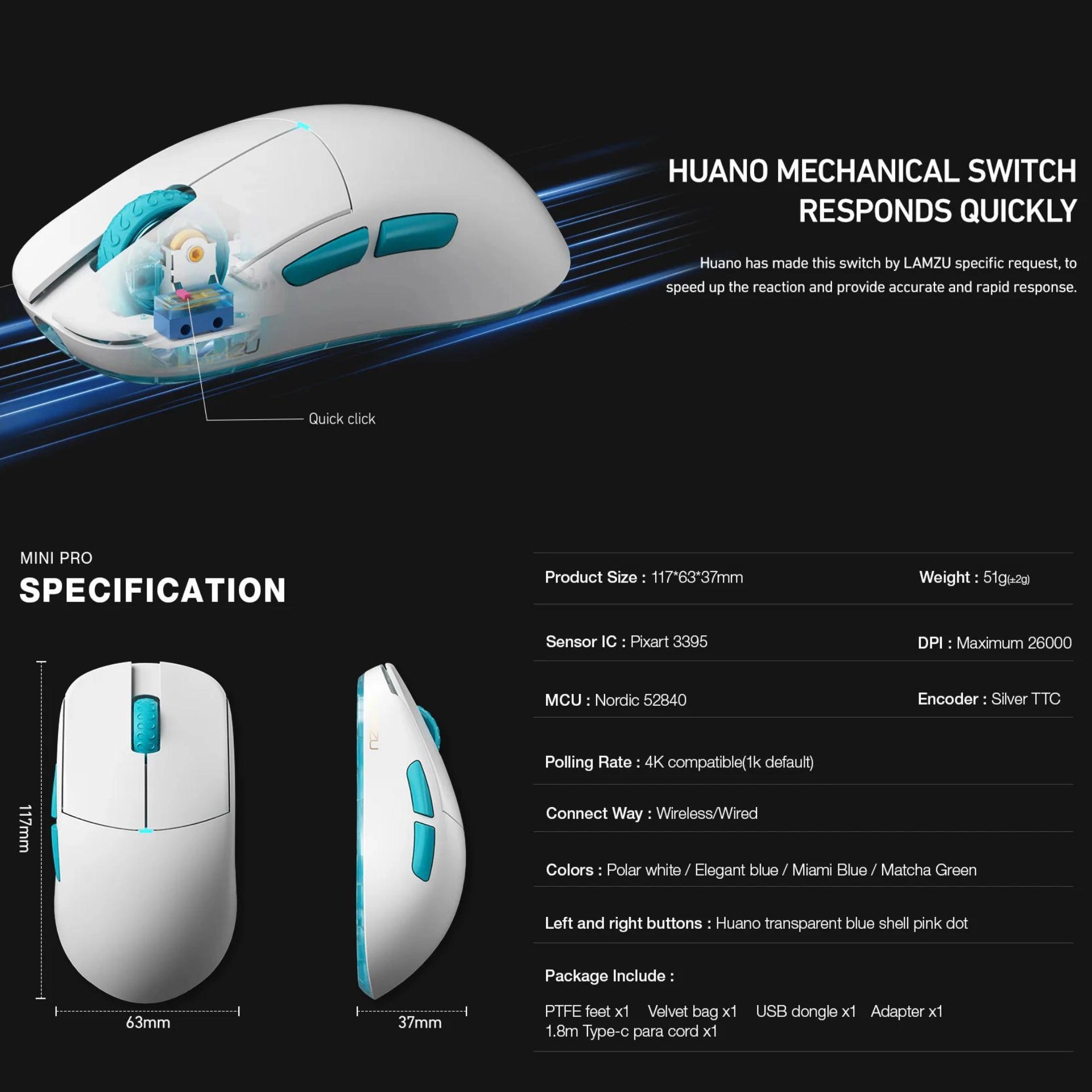 Atlantis MINI Superlight Wireless PRO (4K Compatible)