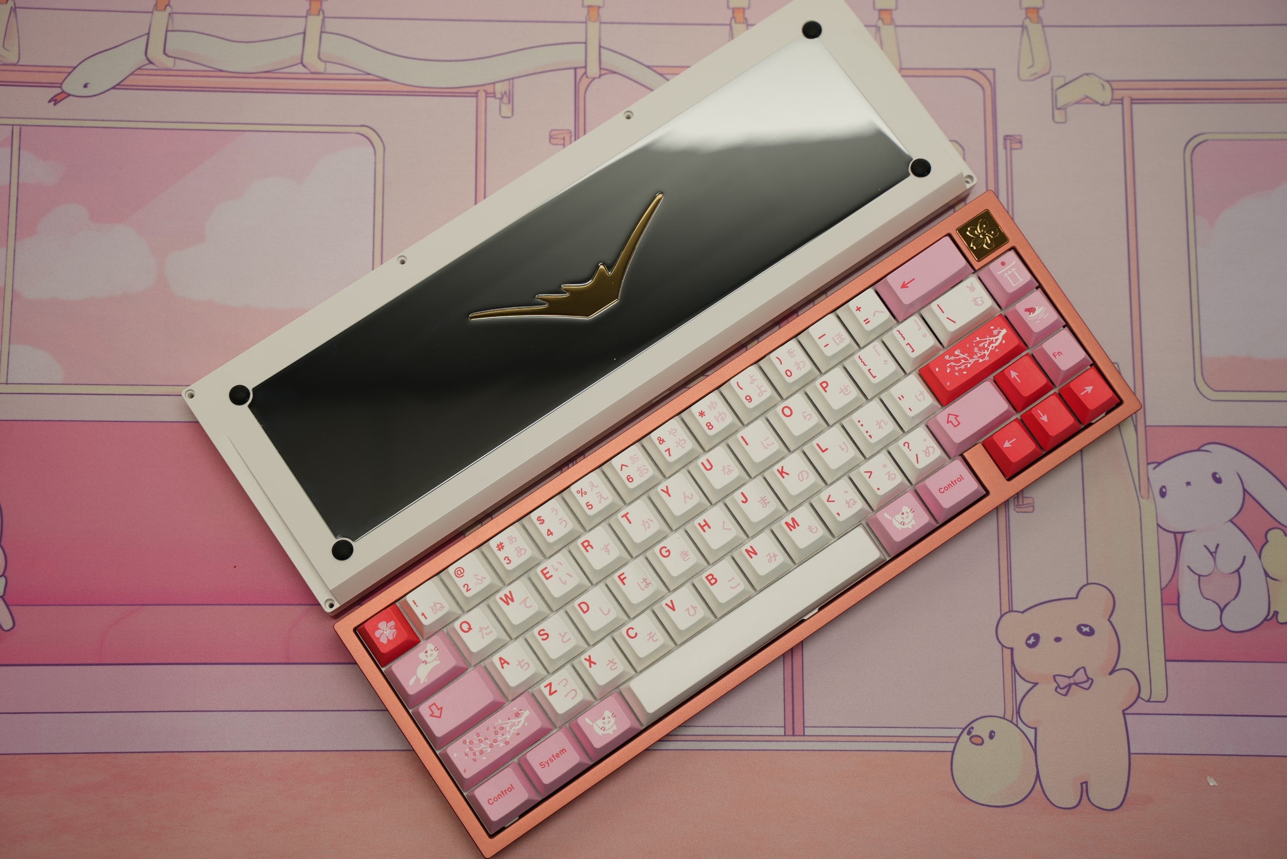 Fuji 65v2 Swirl Keyboard - Strawberry Yogurt — Deskhero.ca Inc.